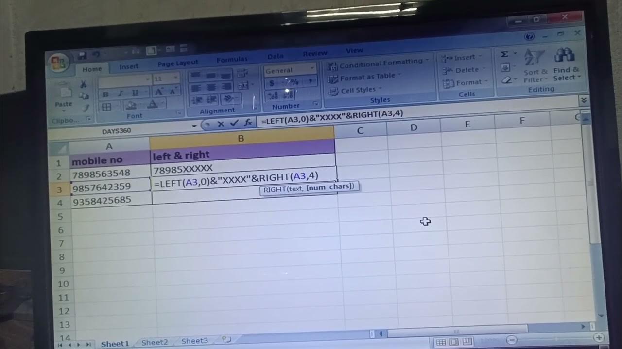 Excel formulas left and right function #learning #viralvideo #computereducation #audio #video ...