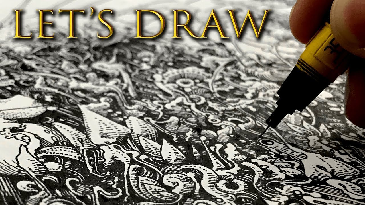 Drawing in my Book: Get WIGGLY, Get INTRICATE! (Nearing the end) - YouTube