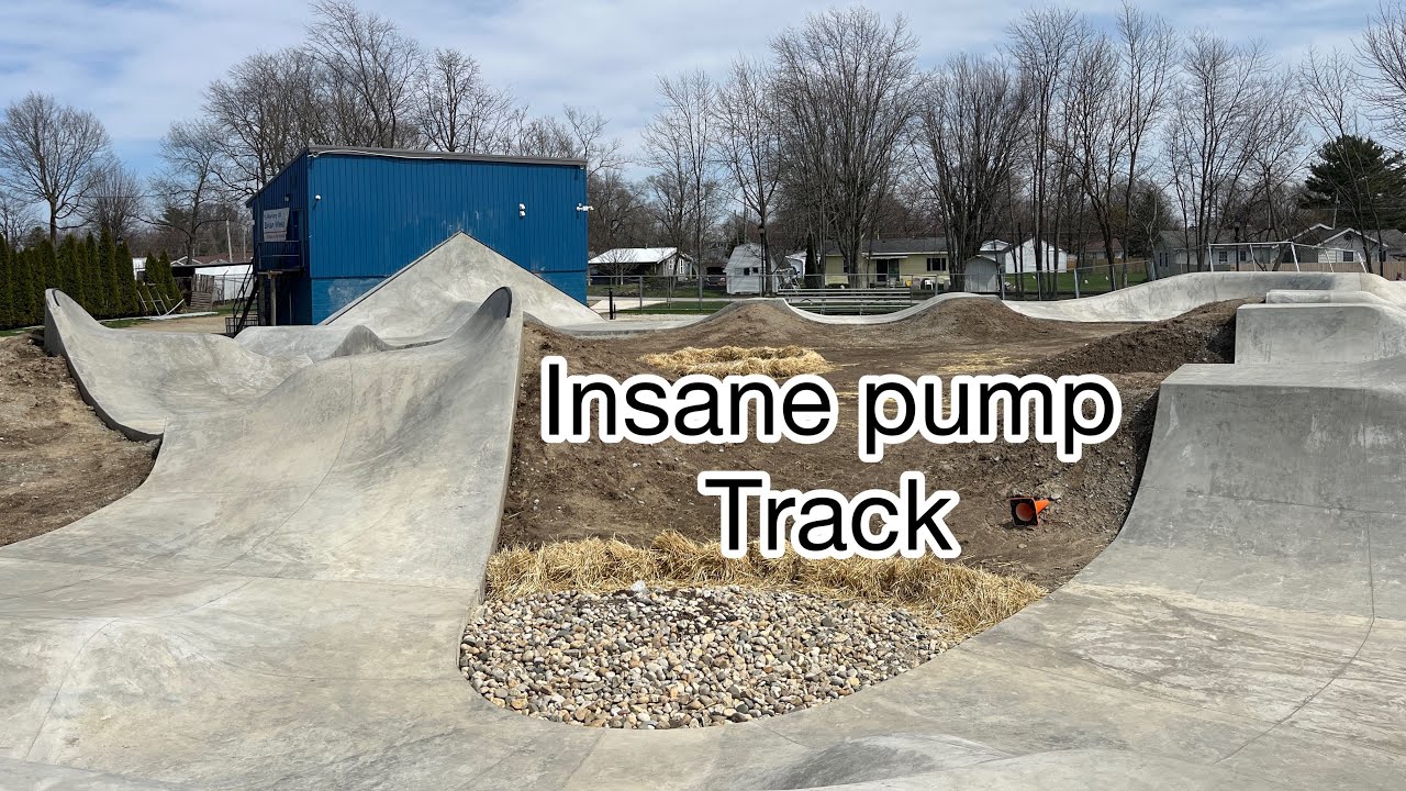 Riding insane concrete pump track + working on backyard pit bike track ...