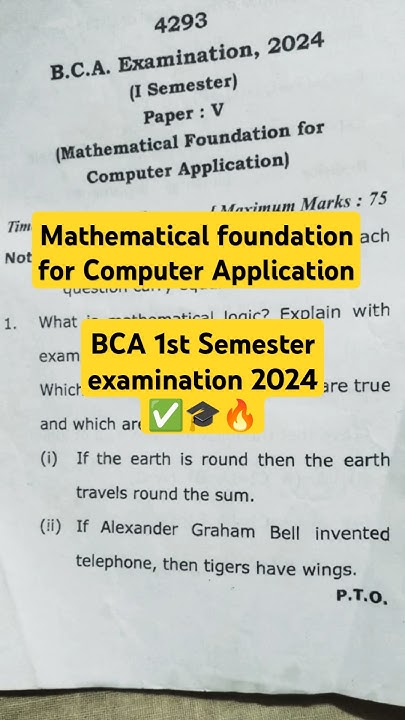 Mathematical foundation for Computer Application || BCA 1st Semester ...