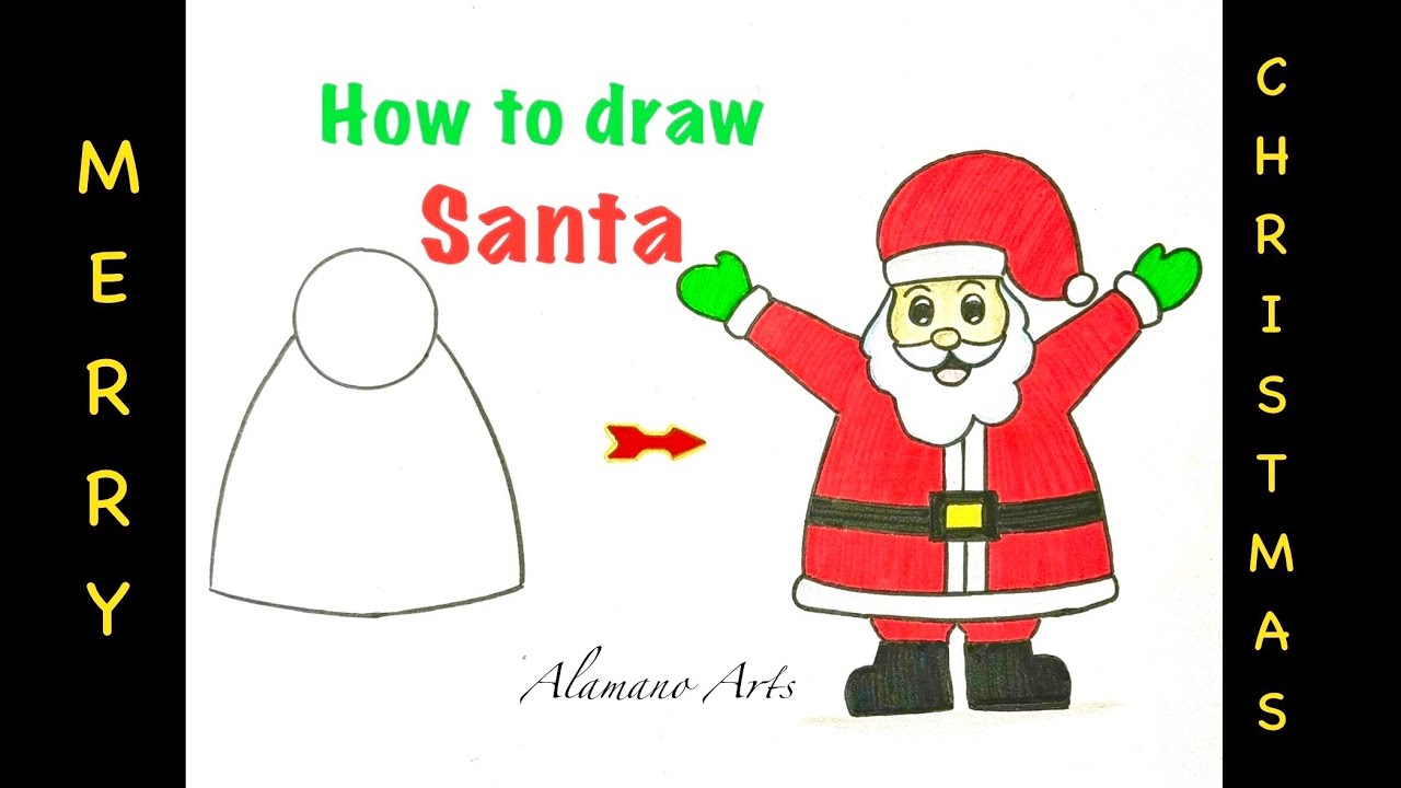 How to Draw Santa Claus Step by step| Merry Christmas Drawing| Santa ...