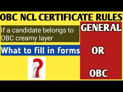 OBC NCL RULES | DIFF BETWEEN OBC CREAMY LAYER Vs NON CREAMY LAYER | OBC CREAMY LAYER Vs GENERAL ...