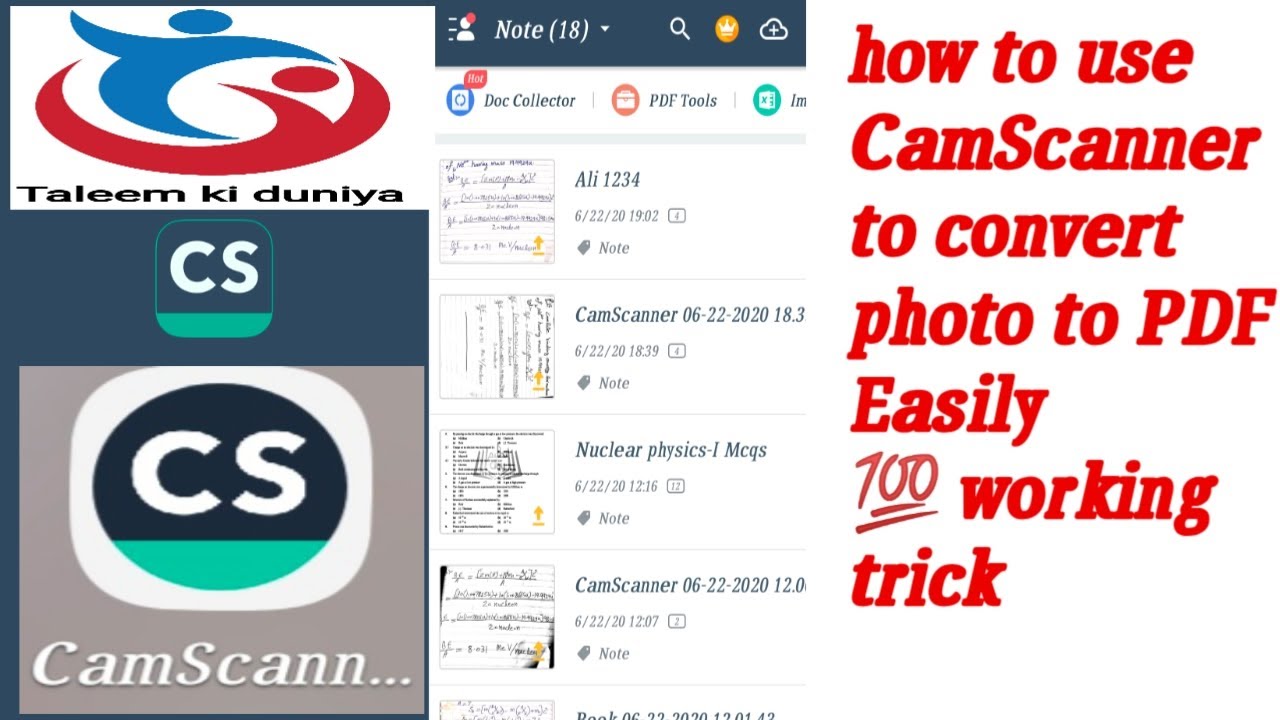 how to use camscanner easily and 100 percent working trick - YouTube