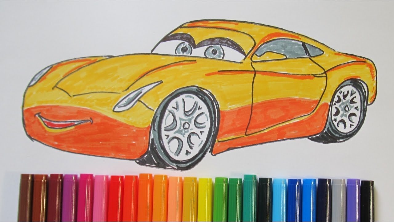 How to draw and color CRUZ RAMIREZ Disney Pixar CARS 3 2017 - YouTube