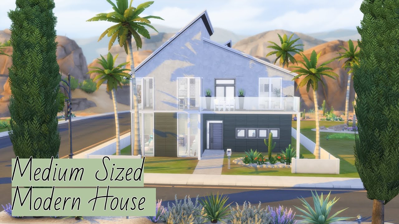 The Sims 4| House Build: Medium Sized Modern House - YouTube