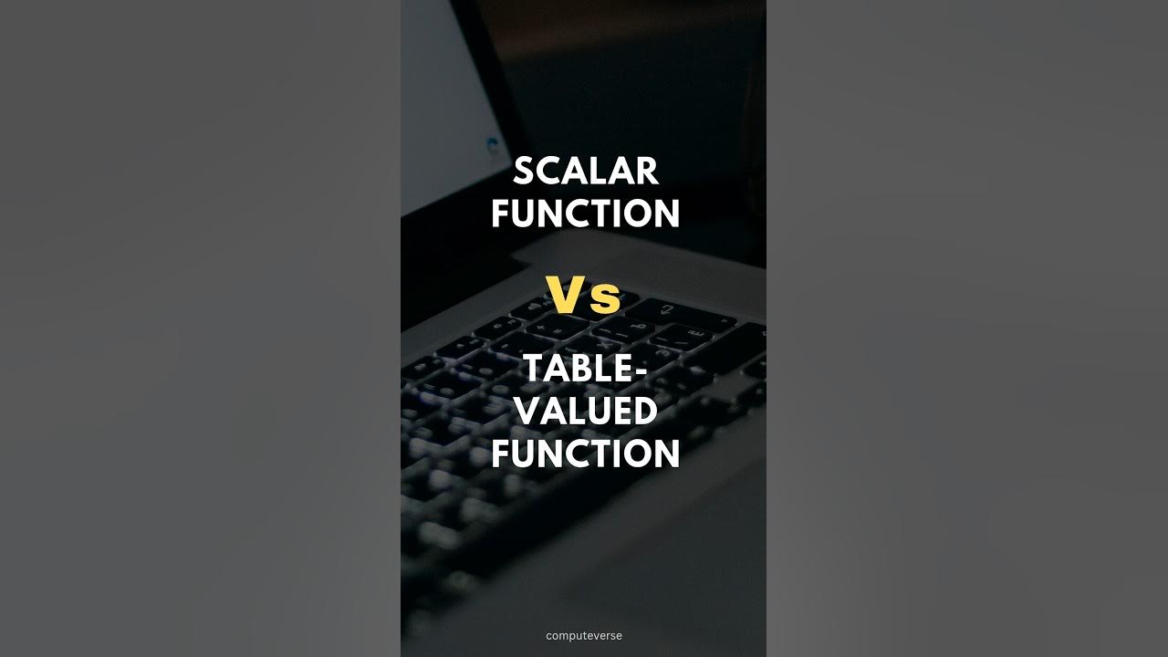 SQL SCALAR FUNCTION Vs. TABLE-VALUED FUNCTION ️ - YouTube