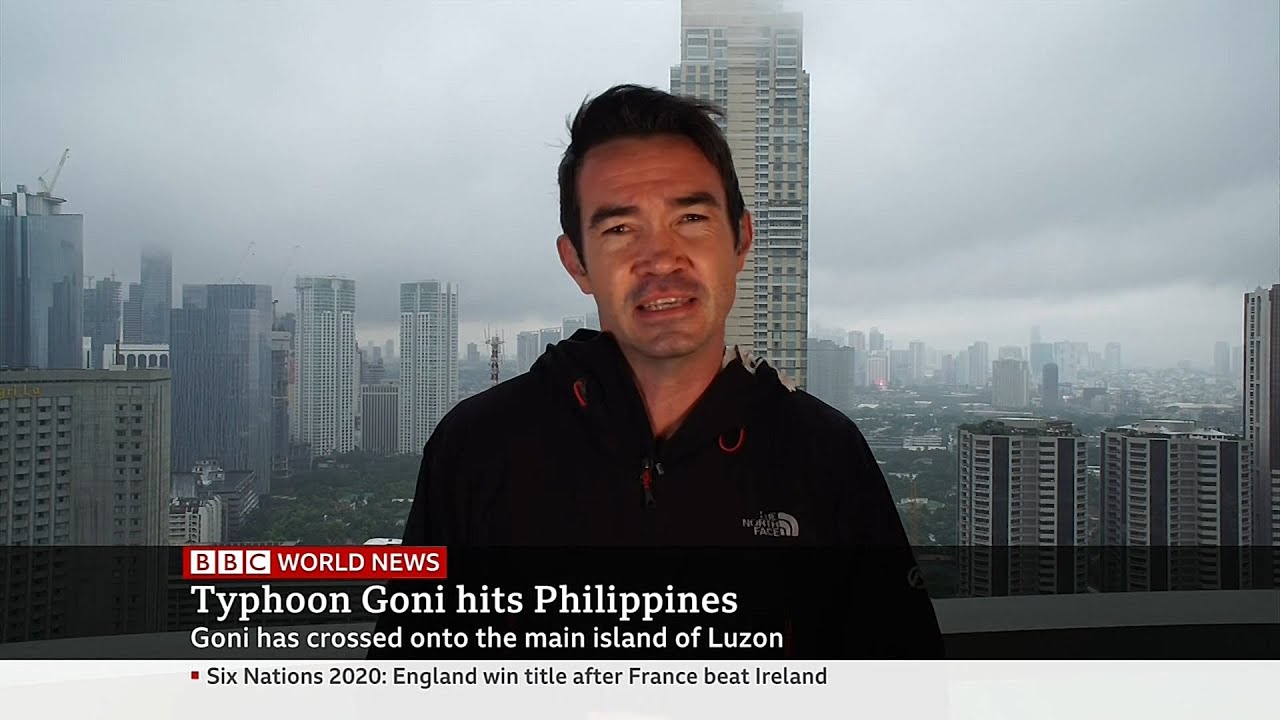 BBC World News - Super typhoon Goni (Rolly) hits Philippines - YouTube