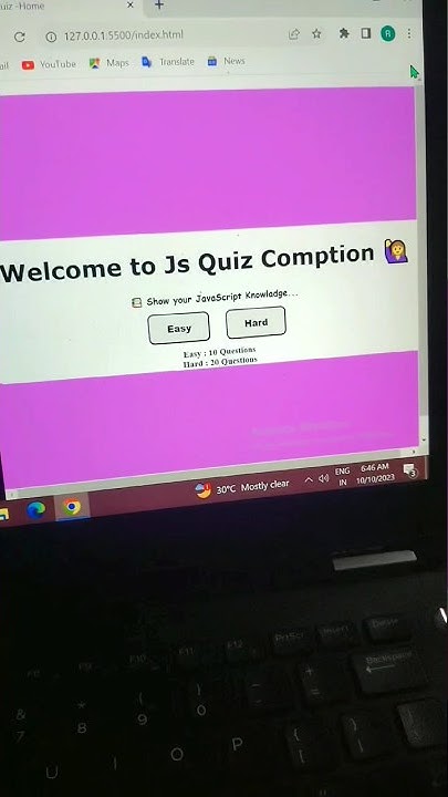 JavaScript Quiz | HTML, CSS, JavaScript | Day 32 | 50 Days 50 Projects Challenge | Developer Rj ...