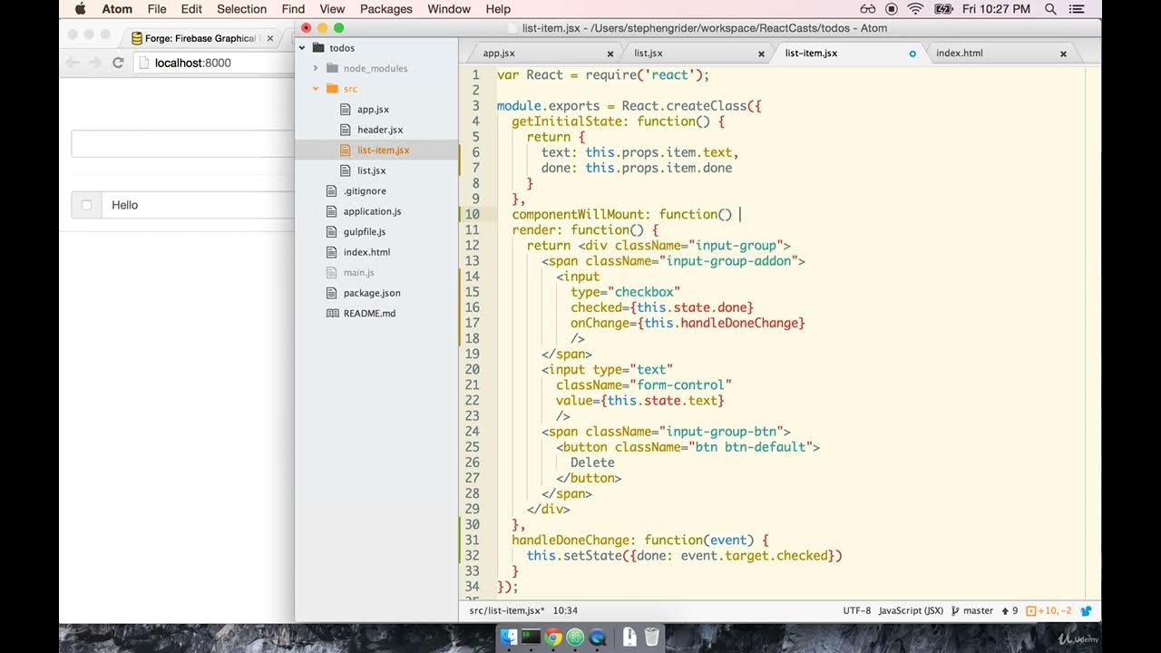 Build Web Apps with React JS and Flux 5 11 Firebase Updating Data to ...