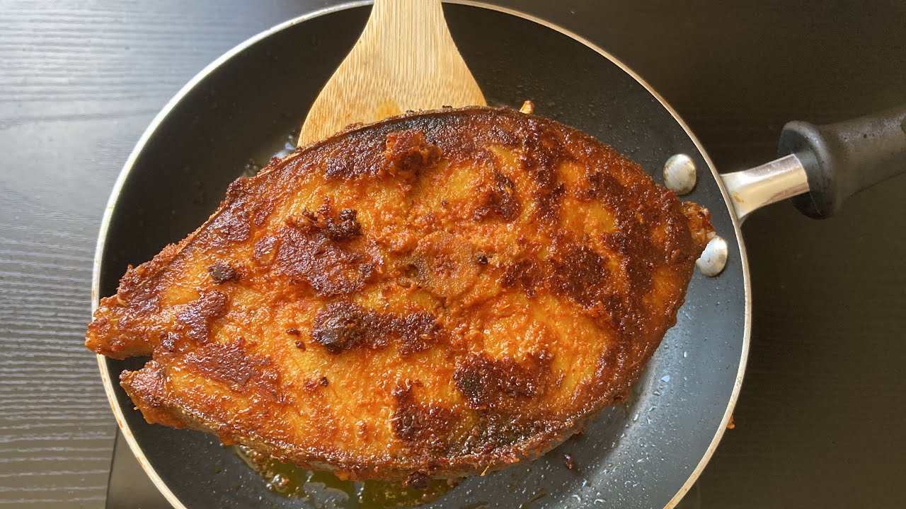 King Fish Fry Recipe | Vanjara Meen Varuval recipe in Tamil | Easy fish ...