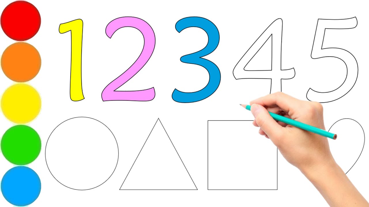 Learn Numbers and Shapes | 123 learning for kids | Learn 2d shapes ...