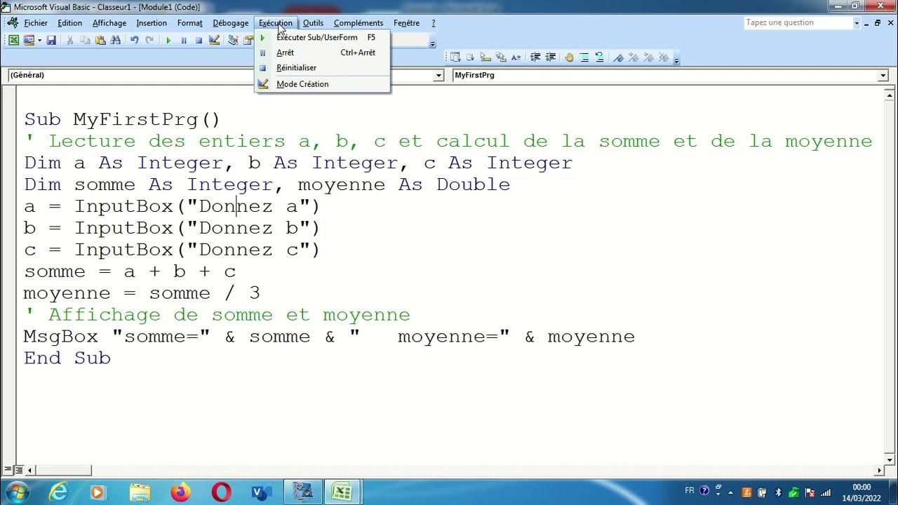 My First Vba Program Youtube