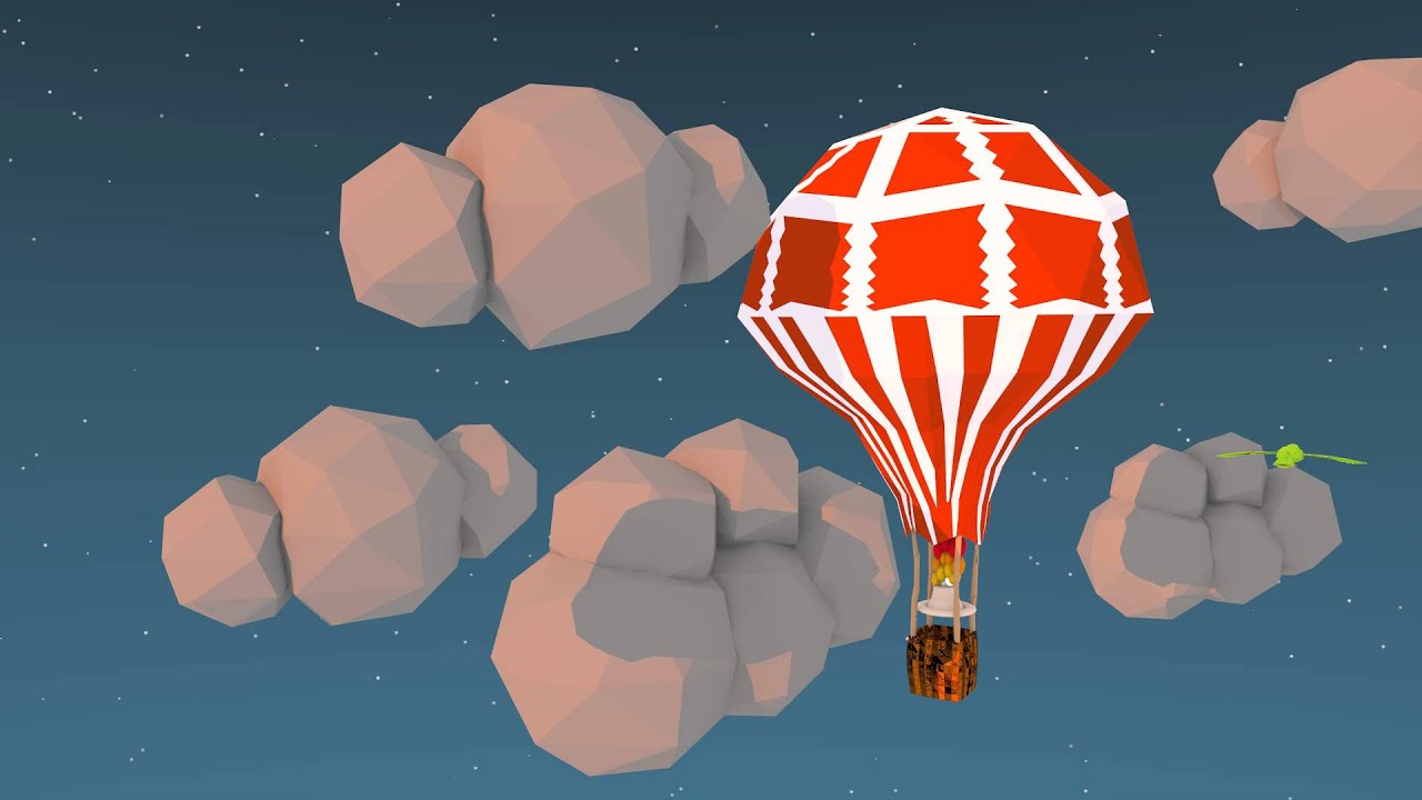 Blender- Low Poly Bird and Hot Air Balloon Animation - YouTube