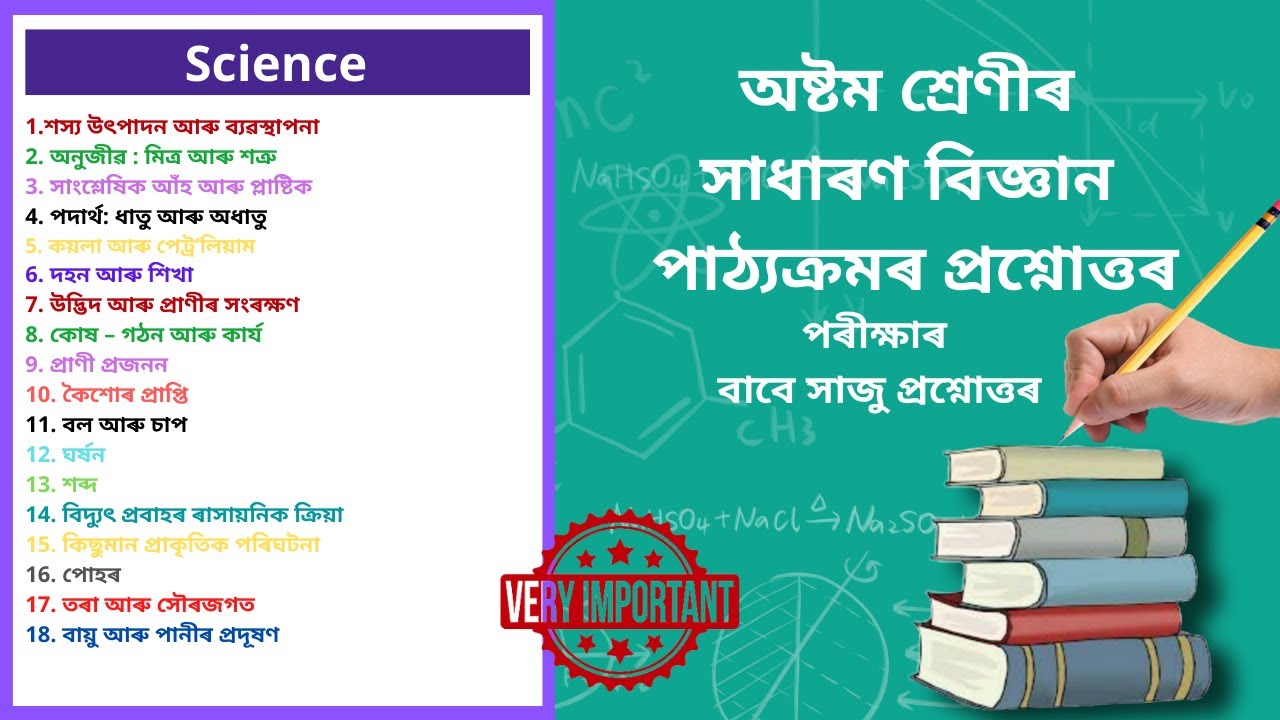 SEBA Class 8 Science Question Answer SEBA Class 8 Science Question Answer