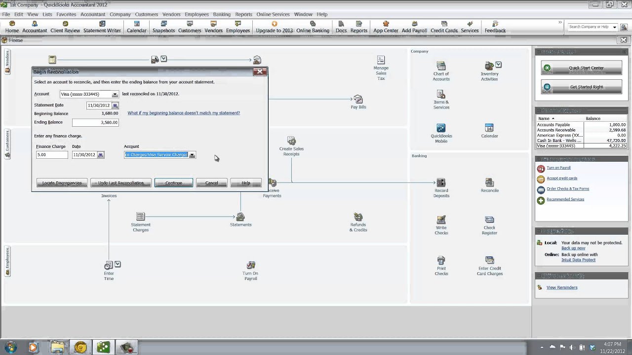 Reconciling a Credit Card in Quickbooks - YouTube