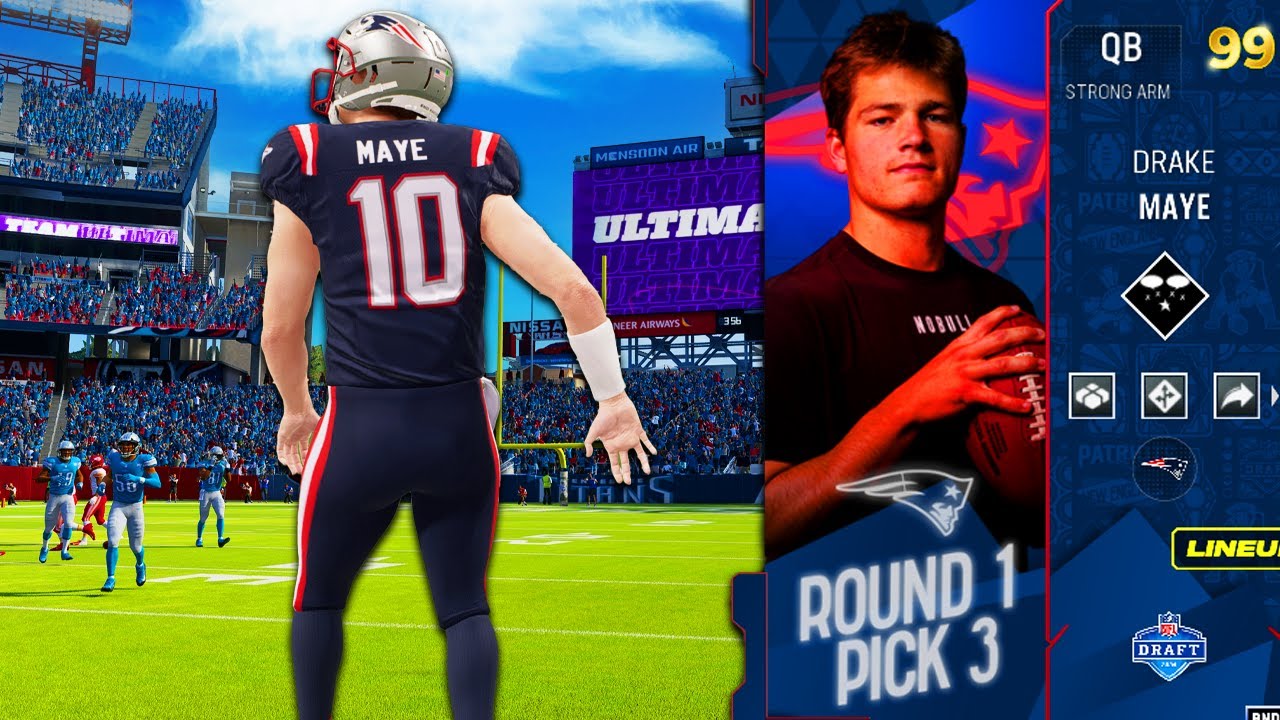 99 Drake Maye has a CRAZY Debut in Madden 24! - YouTube