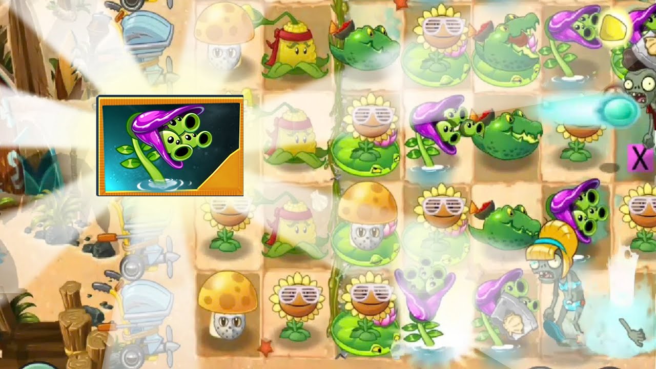 Pvz 2 Gameplay v.12.1.1 - New Plants Sea Shooter Max Level Power Up vs ...