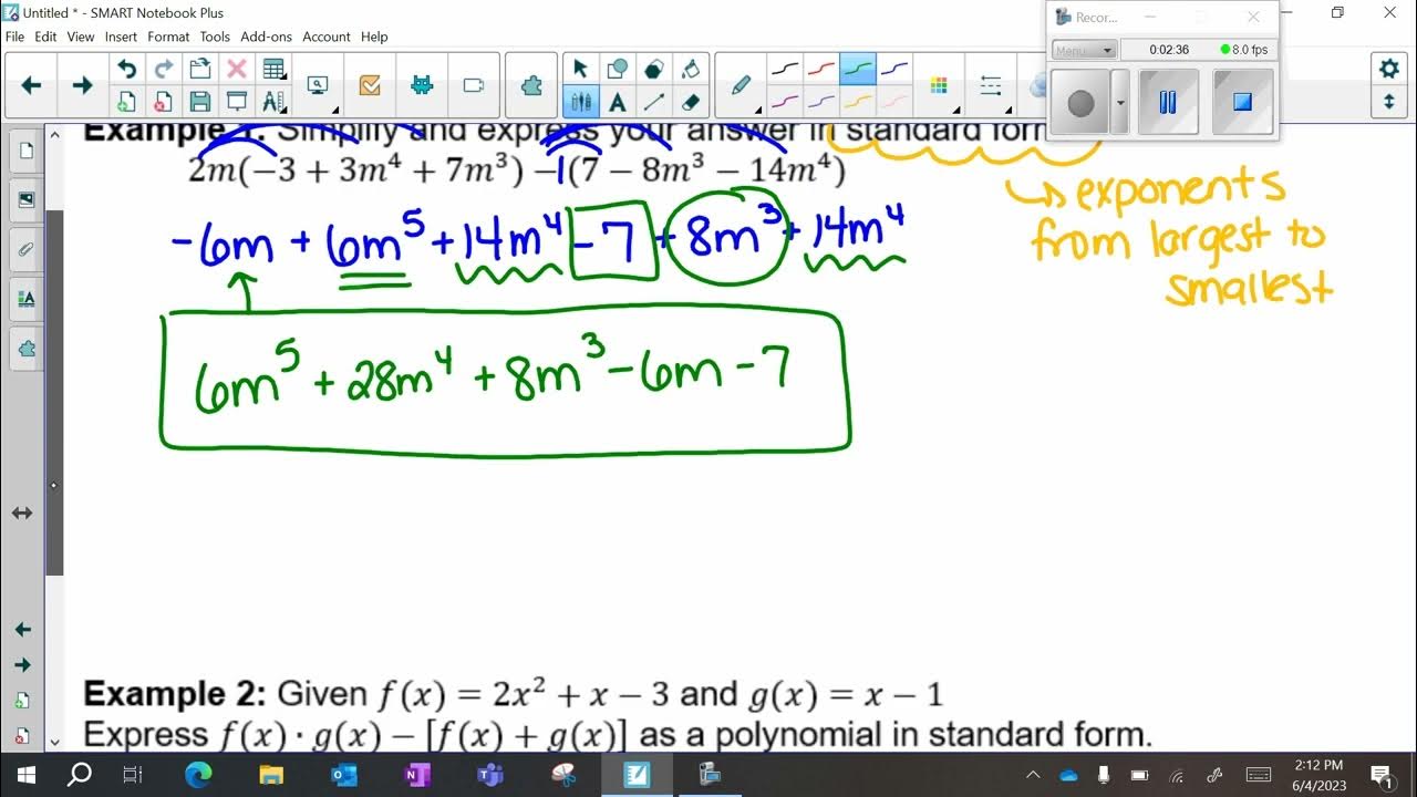 Operations with polynomials Review - YouTube