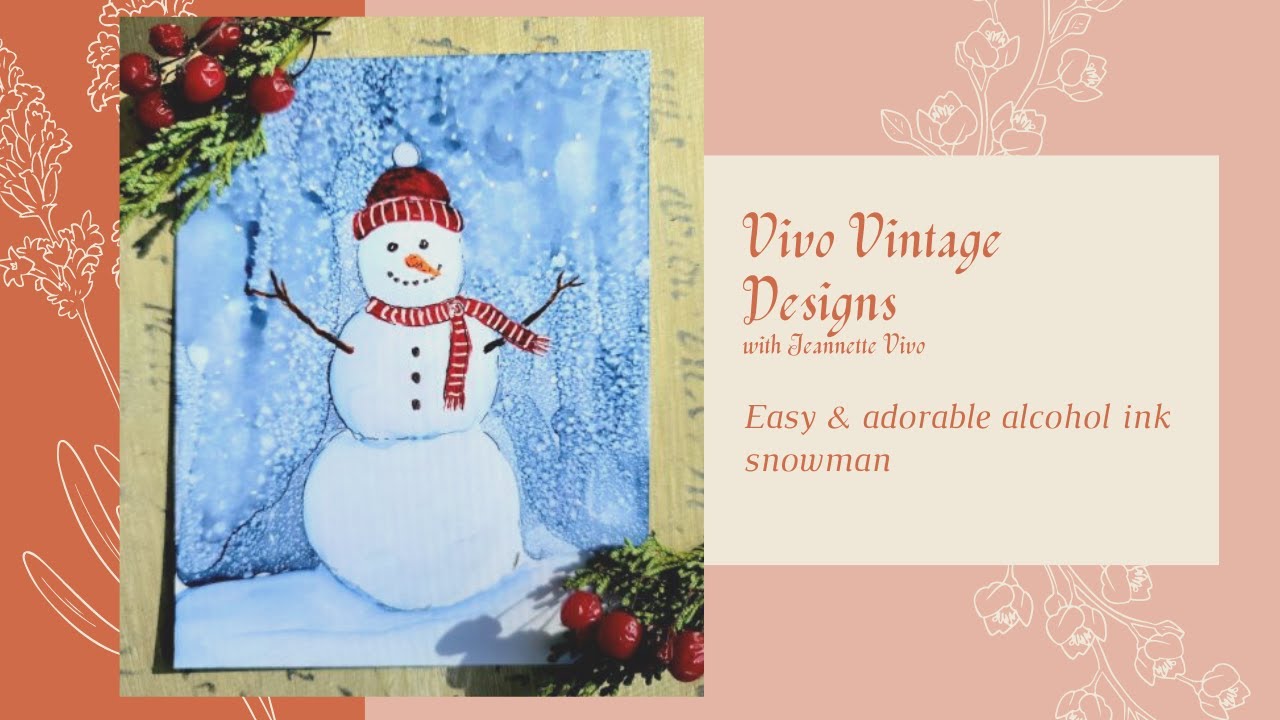 #235 Easy & adorable alcohol ink snowman - YouTube