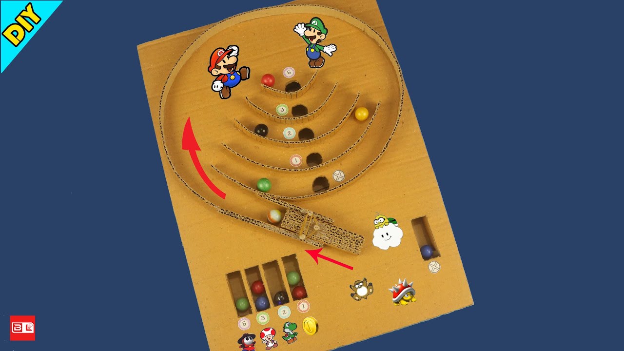 How to make Pinball - Create a Marble Shooting Cardboard Game at Home ...