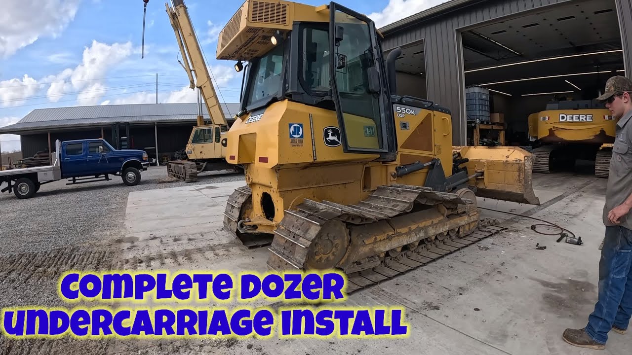 Full complete undercarriage changeout on a John Deere 550K bulldozer ...