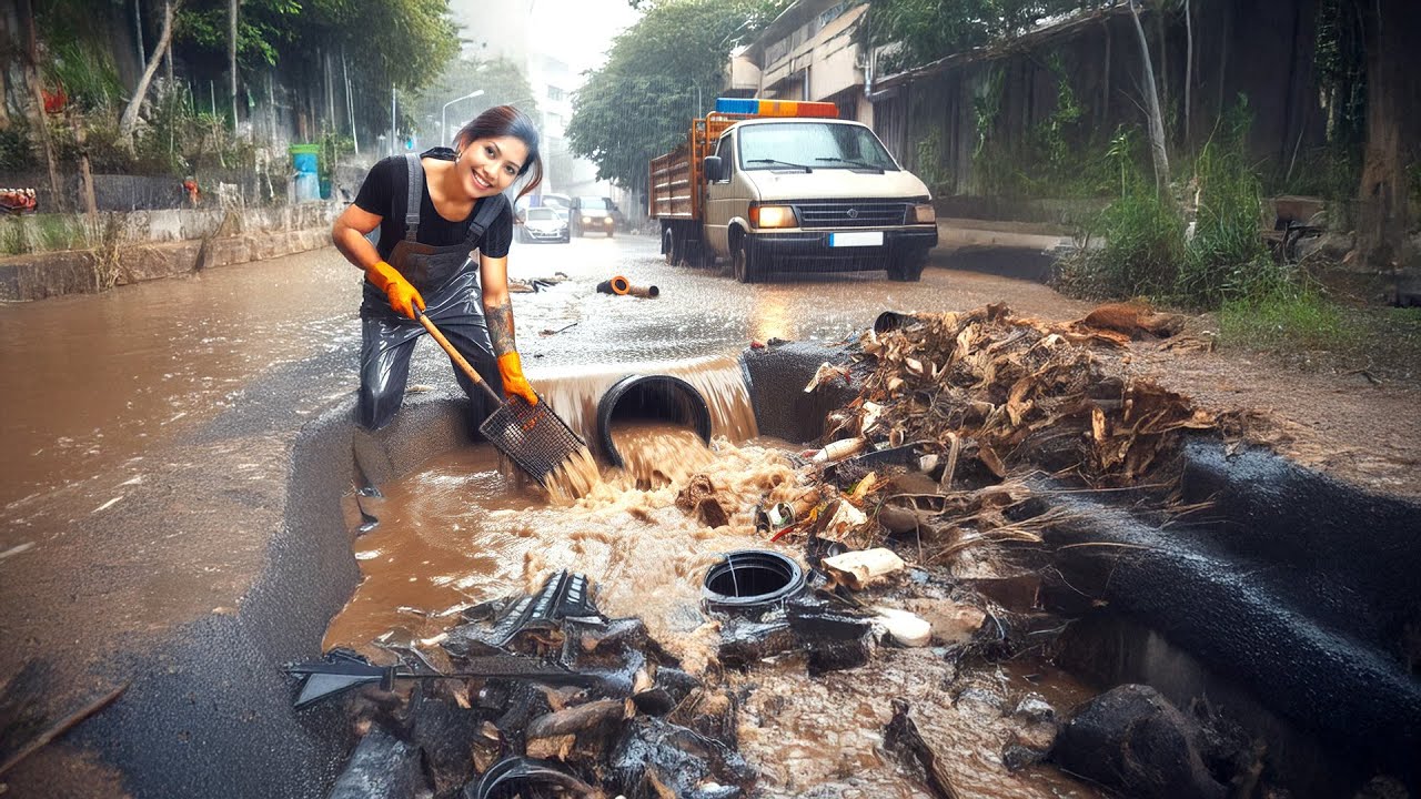 Massive Clog? No Problem! The Culvert Clean Up - YouTube