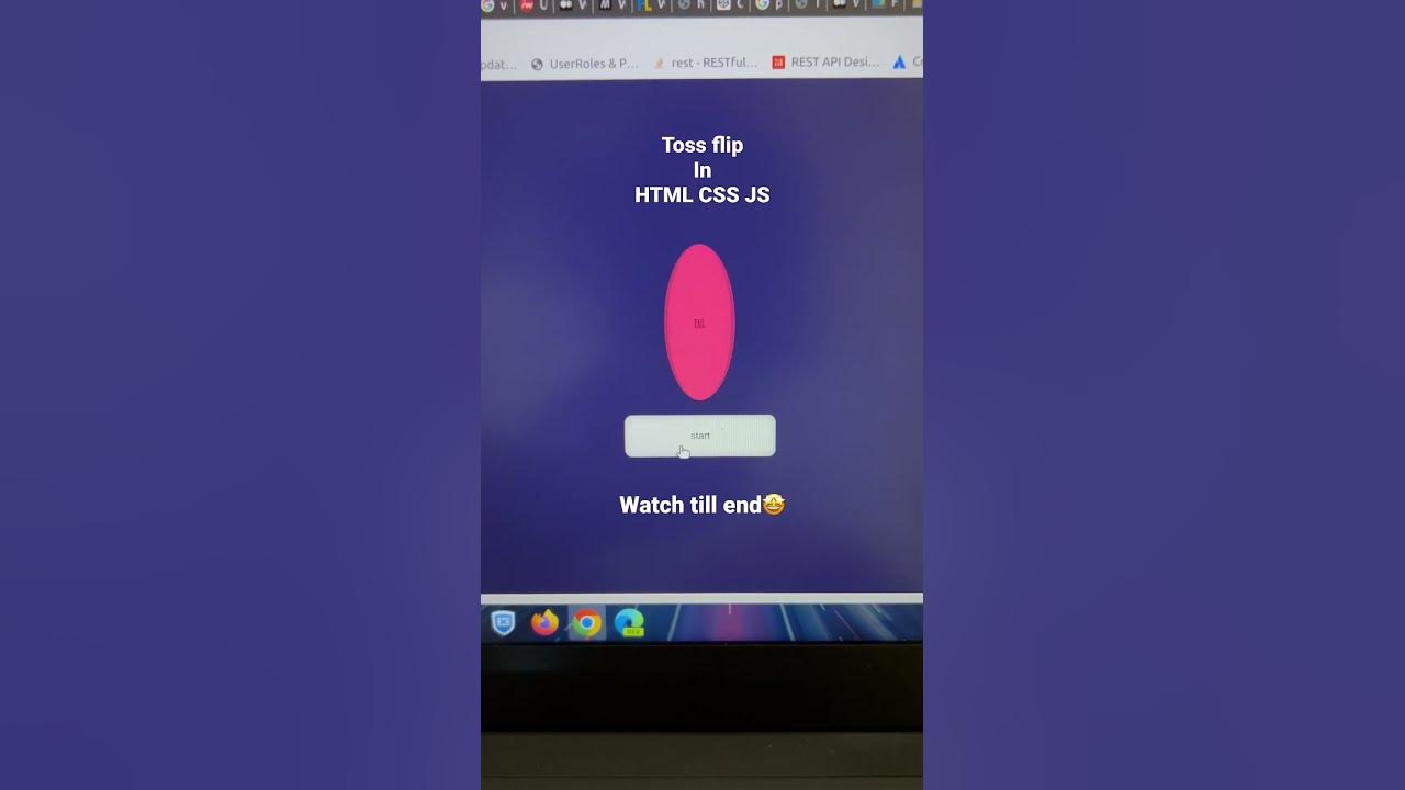Toss Flip In Html Css Js Coding Htmlcss Css Html Youtube