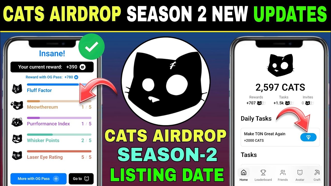 CATS AIRDROP SEASON 2 LATEST UPDATES | CATS AIRDROP SEASON 2 LISTING ...