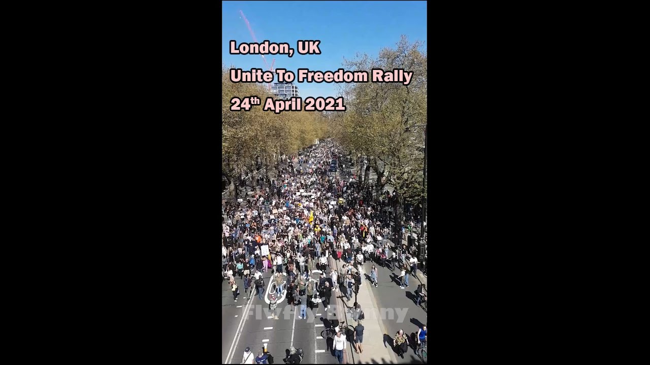 Unite To Freedom March 24th April 2021. Whole procession passing under ...
