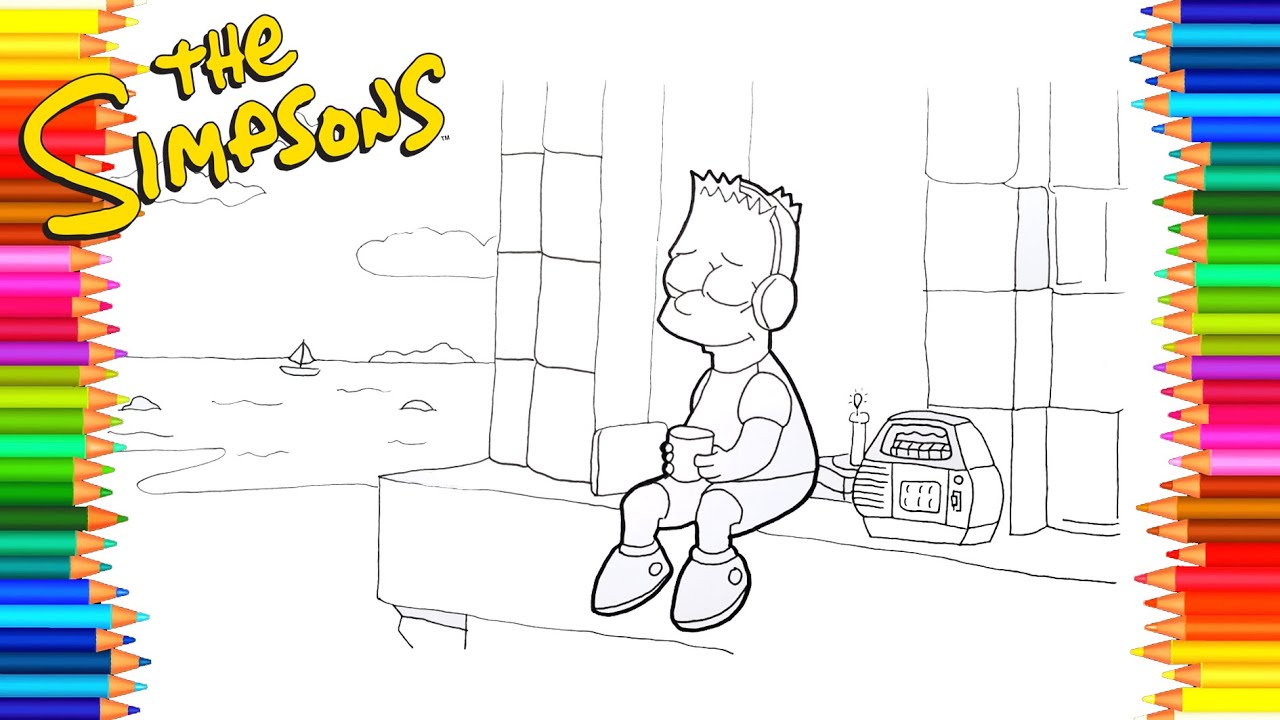 menggambar dan mewarnai the simpson - The Simpsons Bersantai di Pantai ...