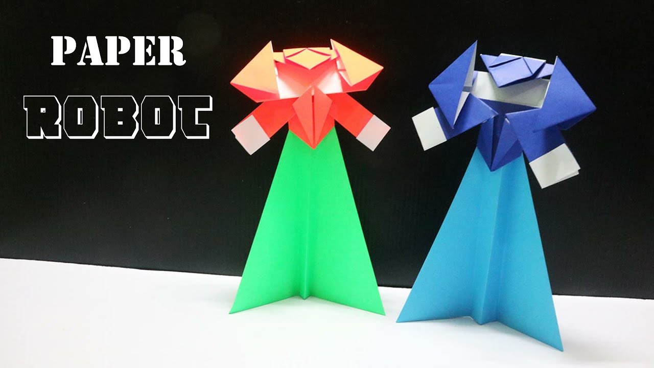 How to make paper robot moving paper toys easy-origami paper robot easy ...