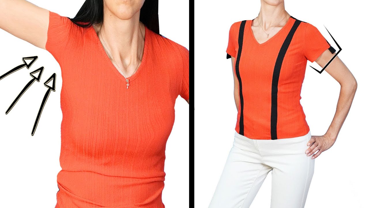 Great sewing trick how to upsize T-shirt to fit you perfectly! - YouTube