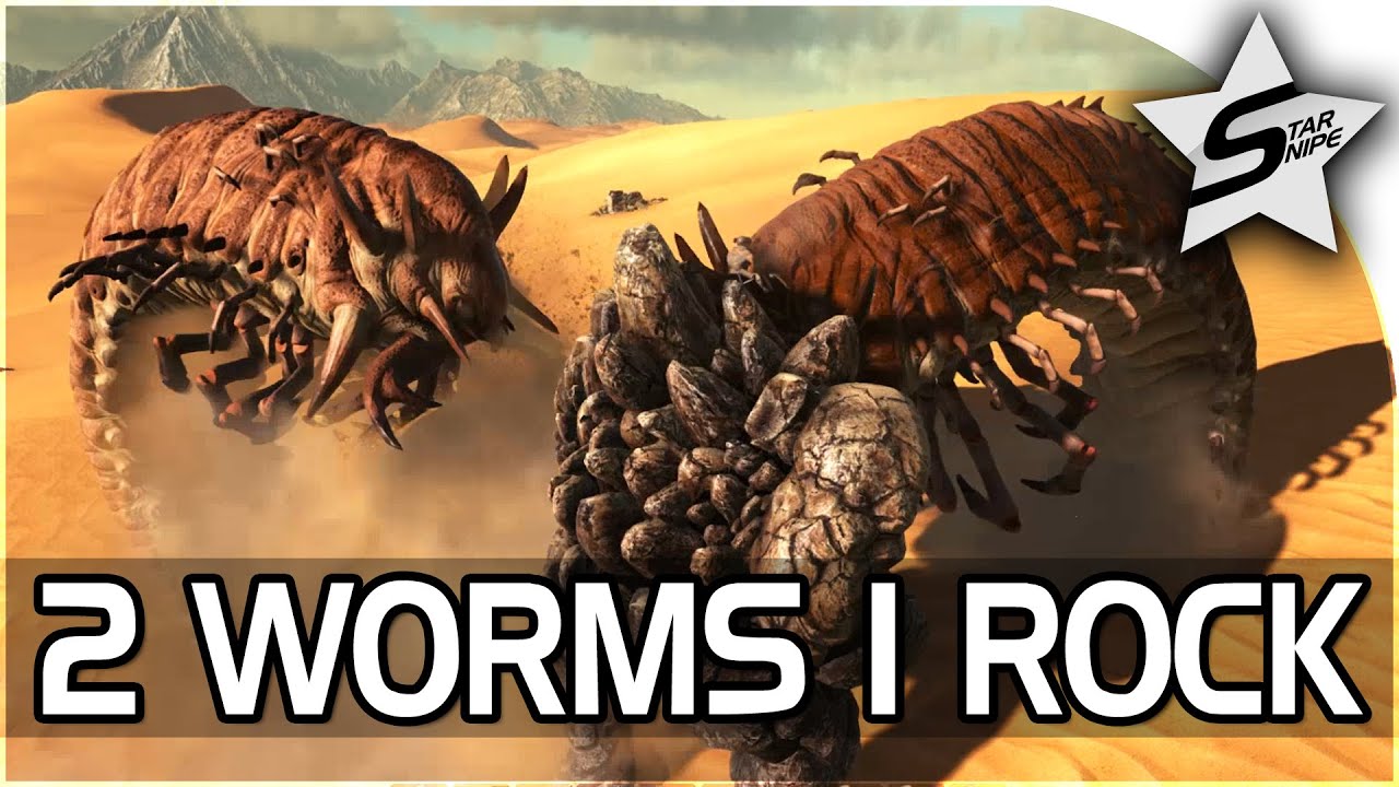 ARK: SCORCHED EARTH Gameplay Part 22 - "2 DEATH WORMS VS. ROCK ...