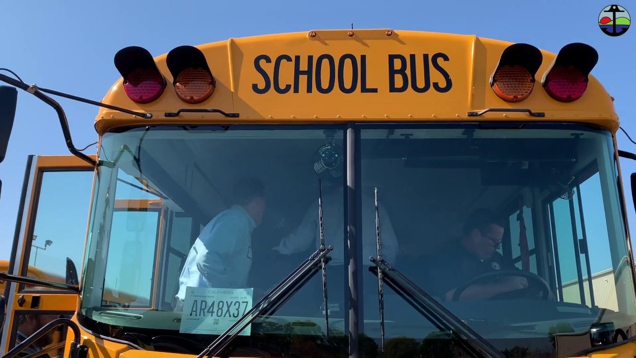 Pittsburg Unified Unveils New Electric Transit Style School Bus - YouTube