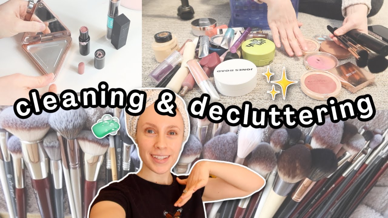 BEAUTY RESET DAY: decluttering, organizing, washing brushes & other makeup chores 🧺🧼 - YouTube
