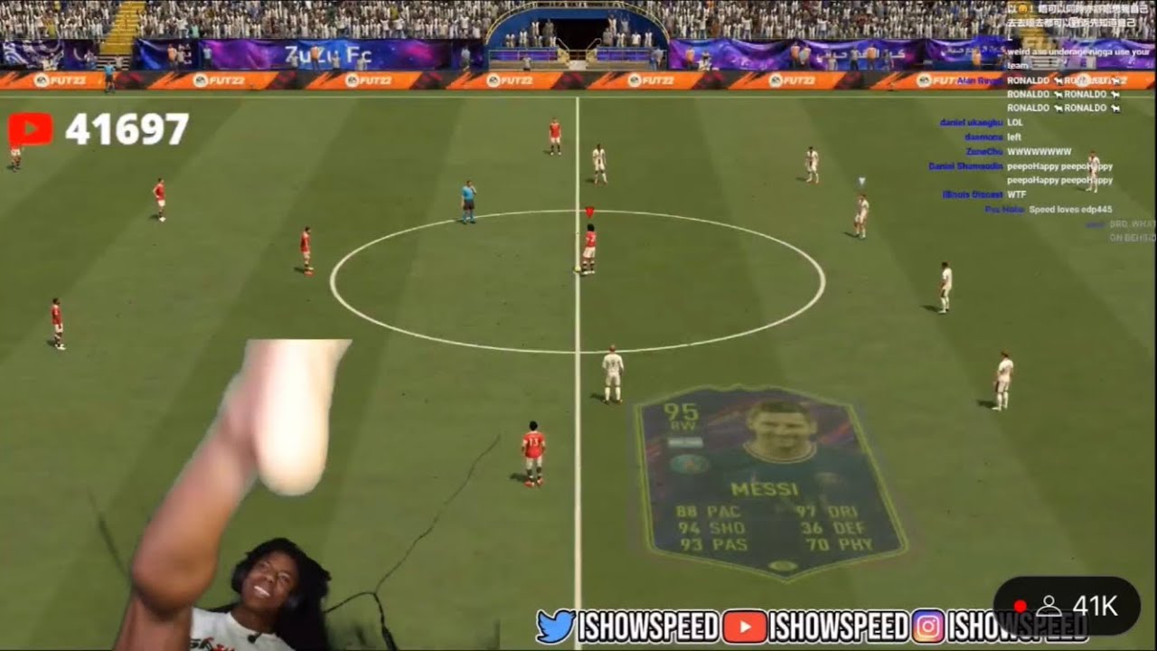 #ishowspeed shows his feet on camera after Messi scores on him 🤢 - YouTube
