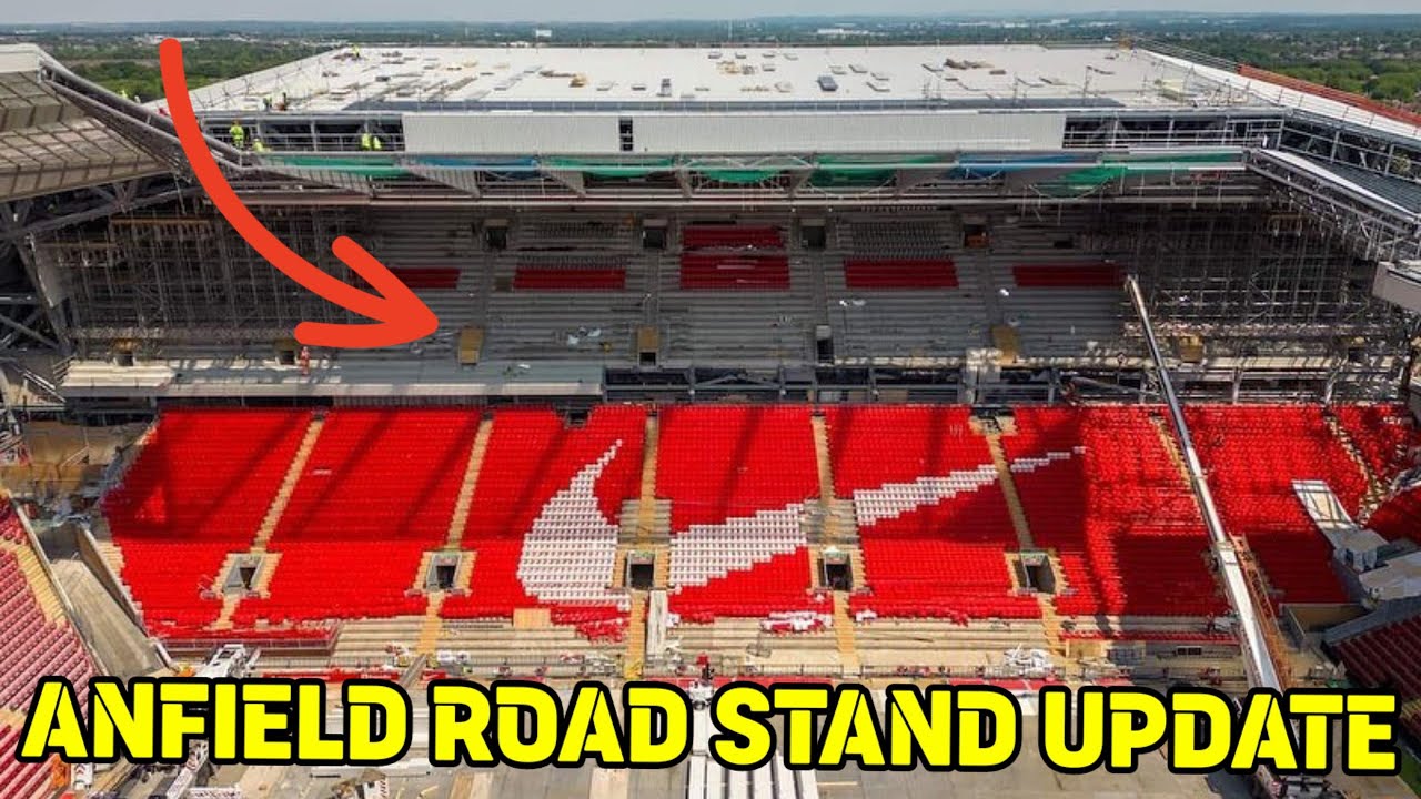 BEST ENGLAND STADIUM? Anfield Road Stand Update! Roof Cladding, Upper ...