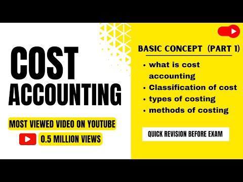 Classification & Types of cost,method of costing part 1 - YouTube