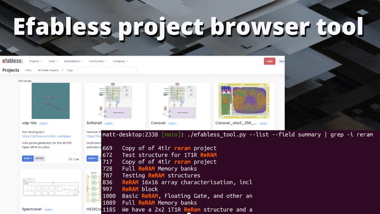 Efabless project browser tool - YouTube