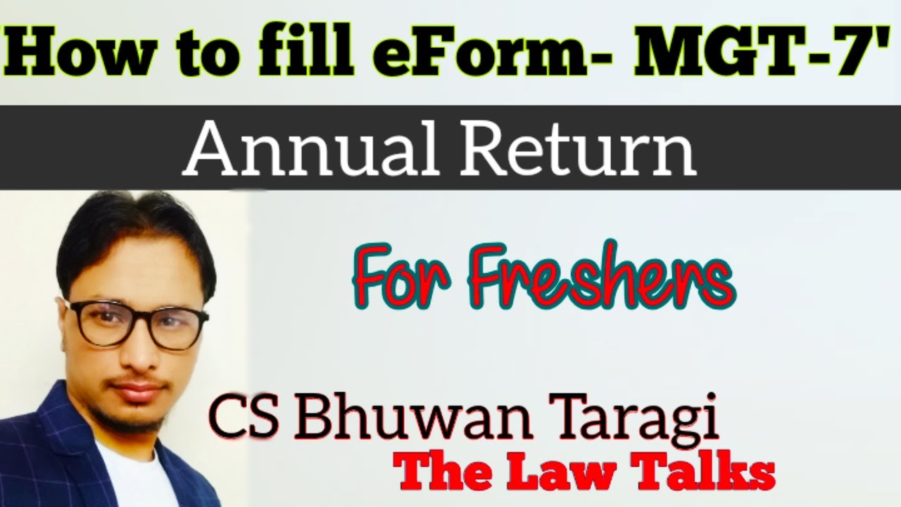 How to fill eform MGT-7? (Annual Return) - YouTube