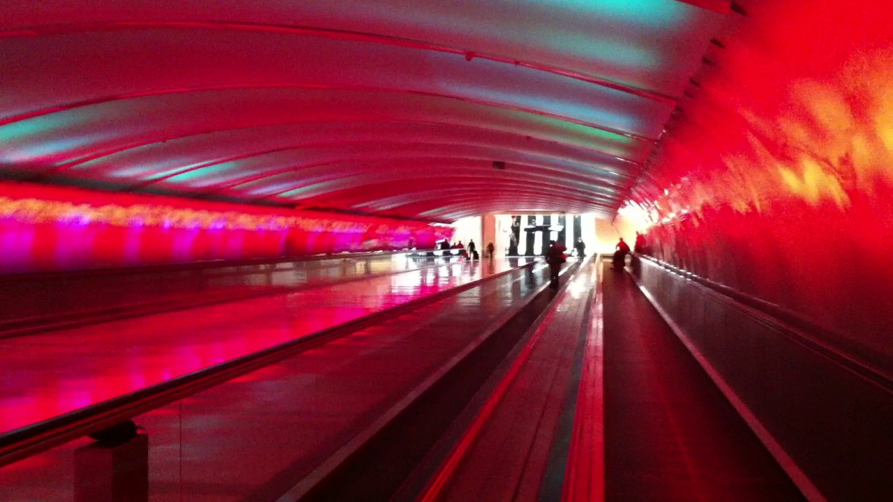 Detroit International Airport McNamara terminal tunnel lights & sound ...