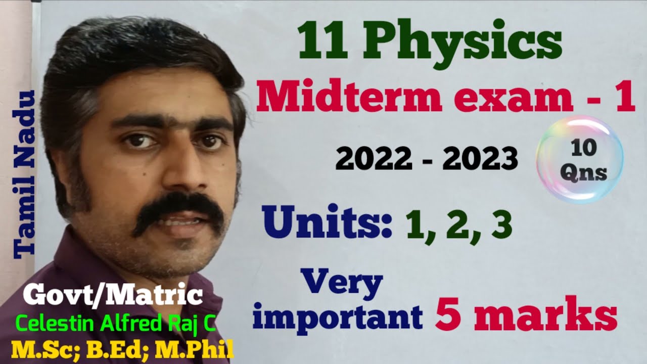 11 Physics|first midterm exam|important 5 marks|Units: 1 to 3|sky physics - YouTube