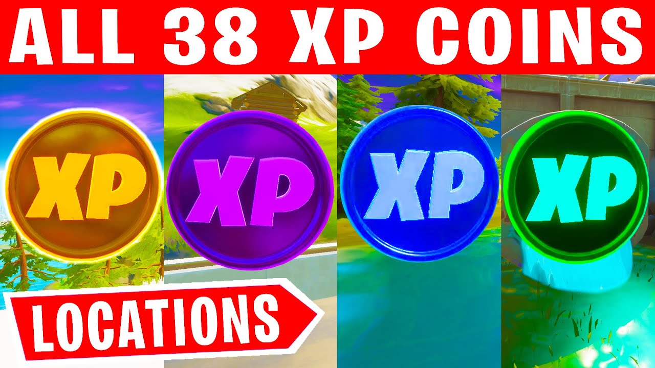 all 38 XP Coins Locations Fortnite Season 4 Chapter 2 week 1 - 4 - YouTube