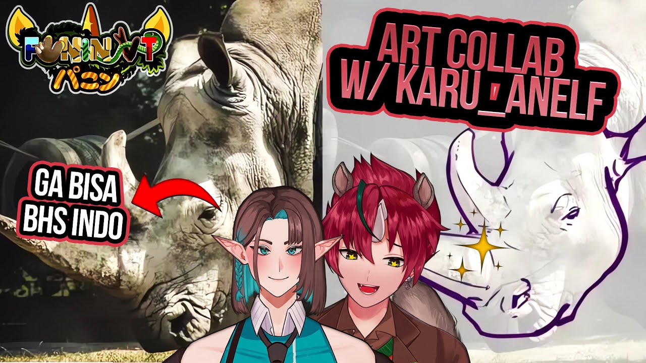 Belajar gambar badak? Art Collab w/ Karu Anelf [Vtuber Indonesia] - YouTube