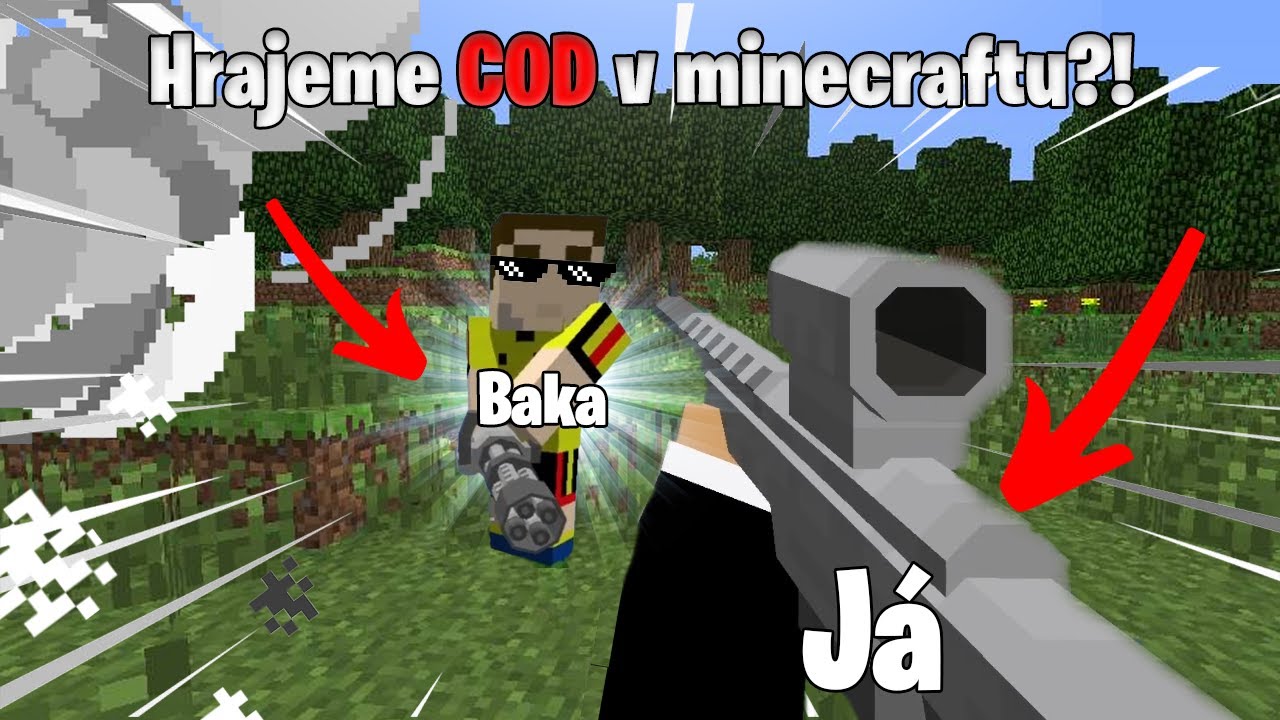 Minecraft, ale PŘIDALI JSME ZBRANĚ! 🔥😎 - YouTube
