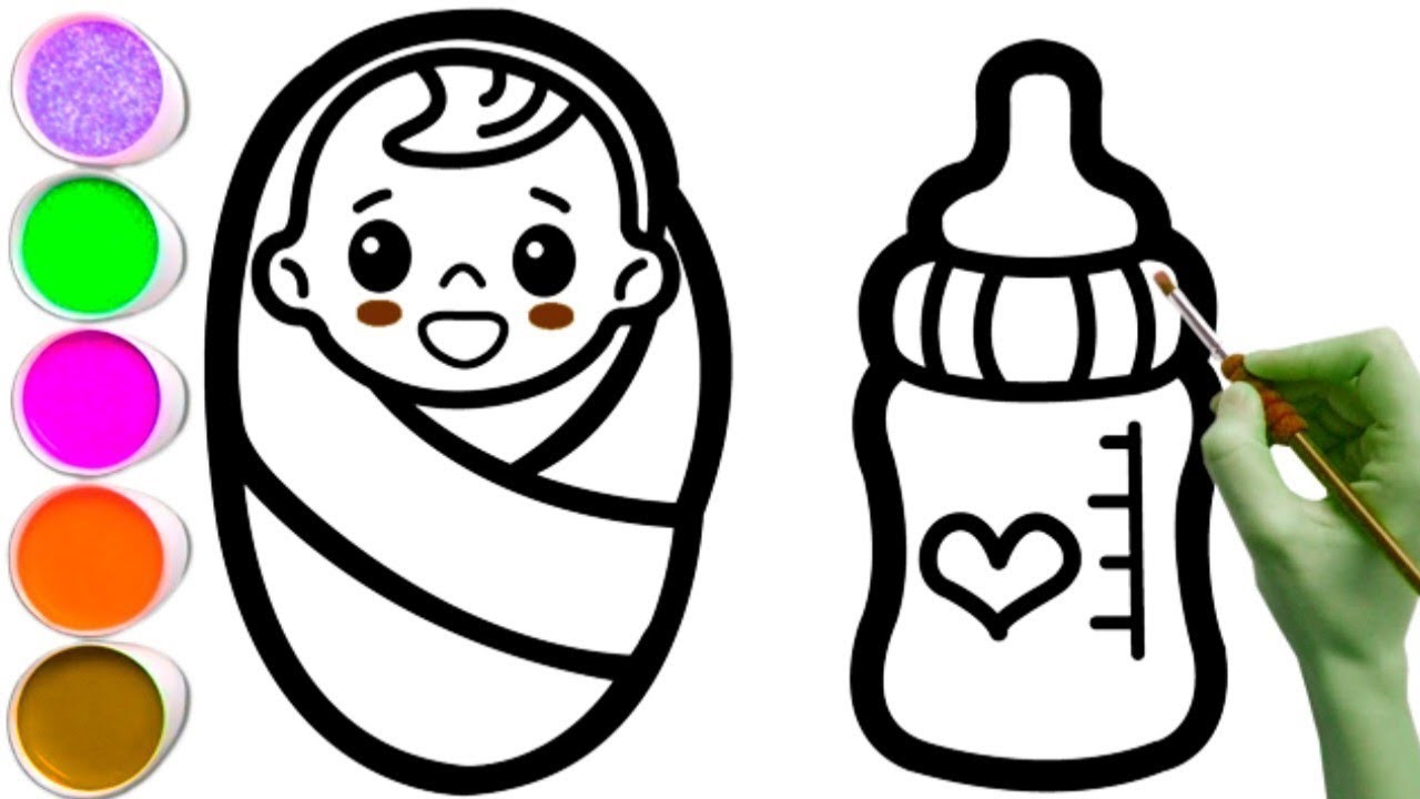 Draw a Picture of Baby- Colouring For Kids & Toddlers ll Drawing ...