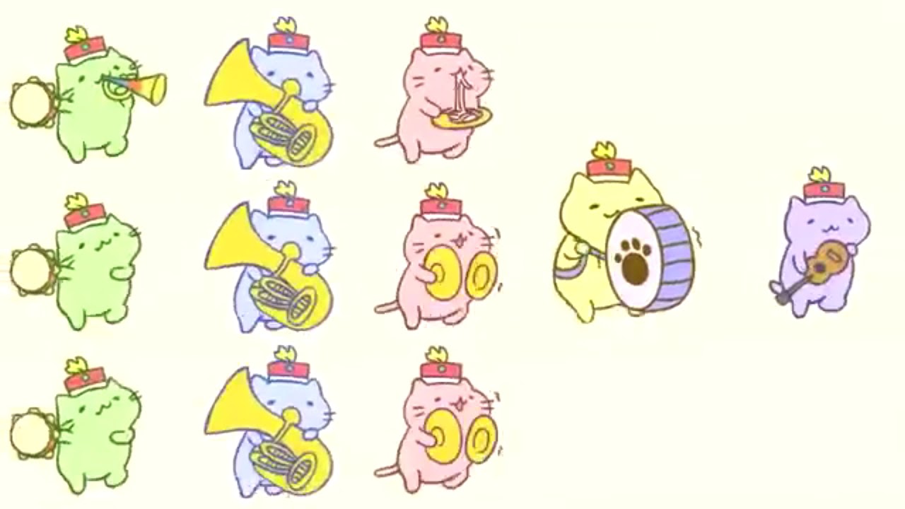 みっちりねこマーチ - MitchiriNeko March - Cute cat characters in a marching band ...