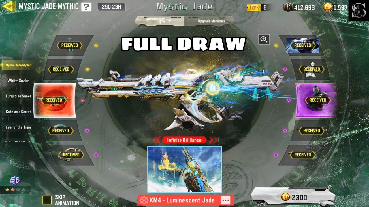 Mythic XM4 - Luminescent Jade Full Draw CODM | Mystic Jade Mythic Draw COD MOBILE - YouTube