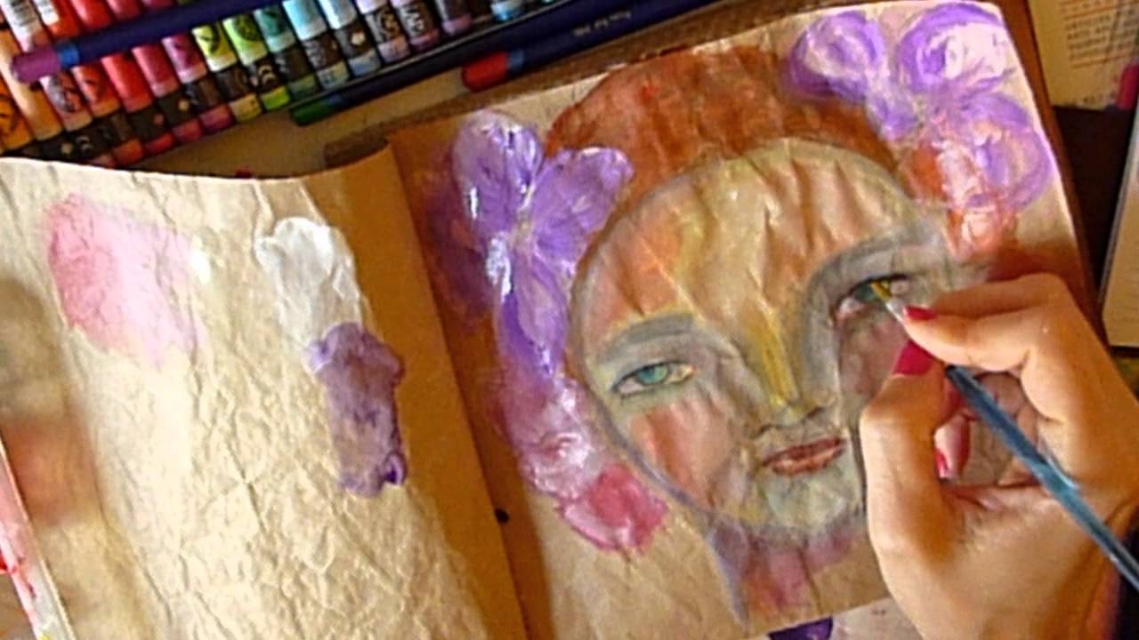 Brown paper art journal face - YouTube