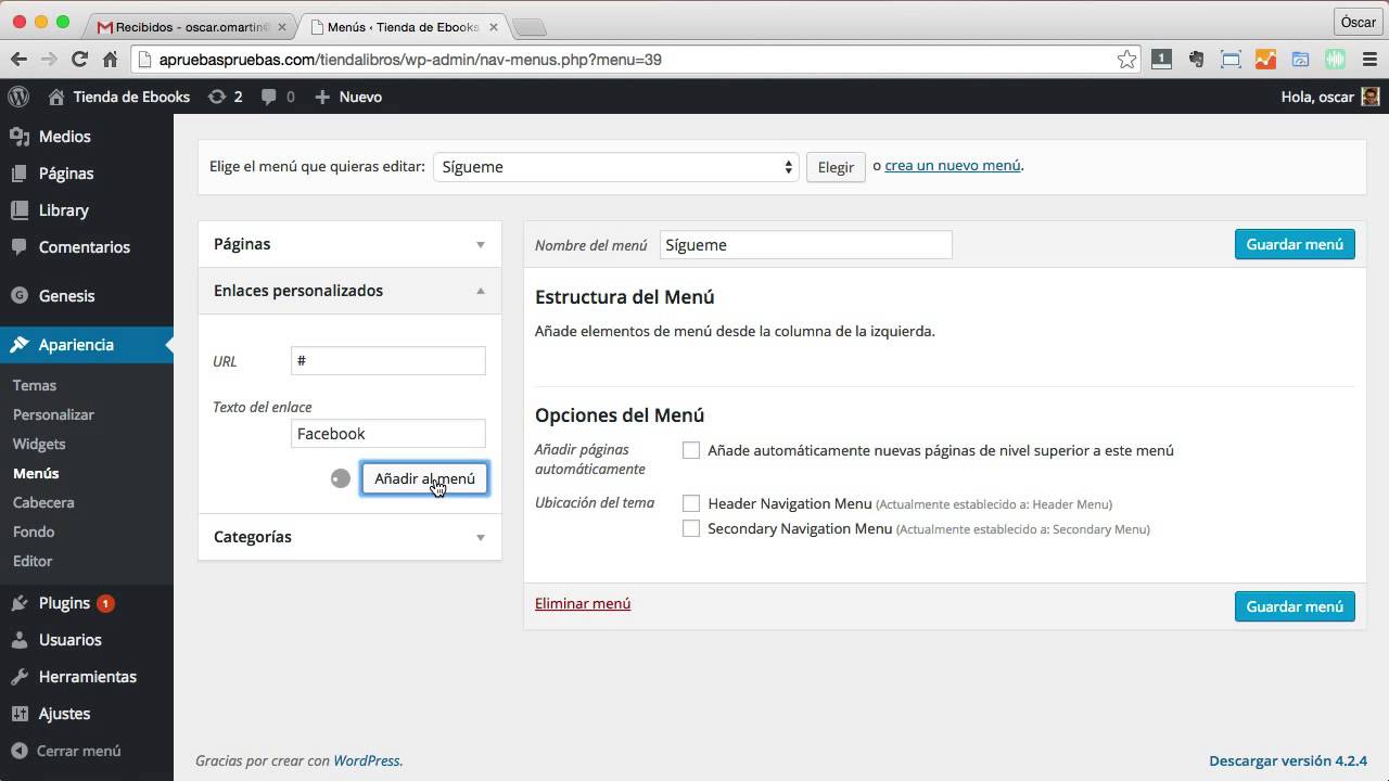 Crear un Menu Personalizado y colocarlo con un Widget en Genesis - YouTube
